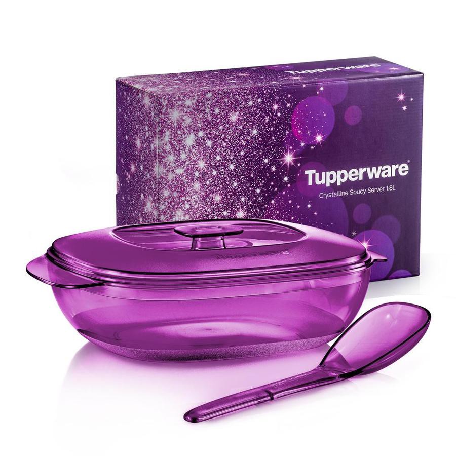 Tupperware Purple Royale Crystalline Saucy Server 1.8L + Spoon + Box ...