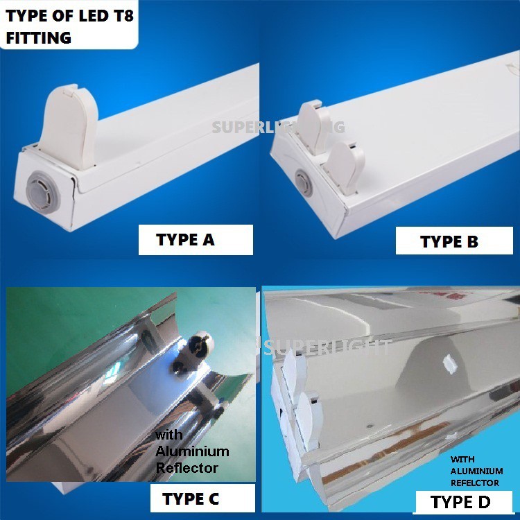 Led T8 casing ###LED T8 Fitting 1.2meter for twin/single tube with or ...