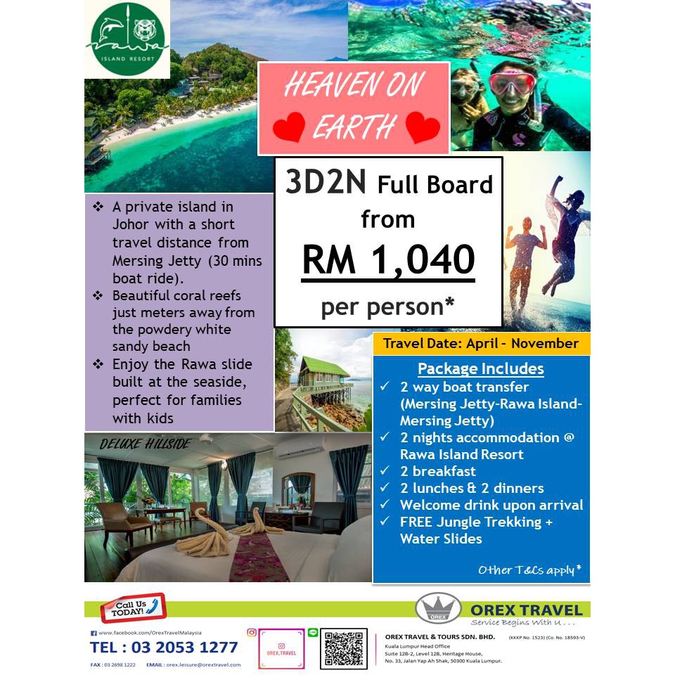 3d2n full board rawa island | BeeCost