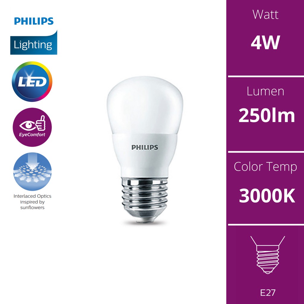 Philips LED Mini Bulb 4W E27 (3000K/6500K) | Shopee Malaysia