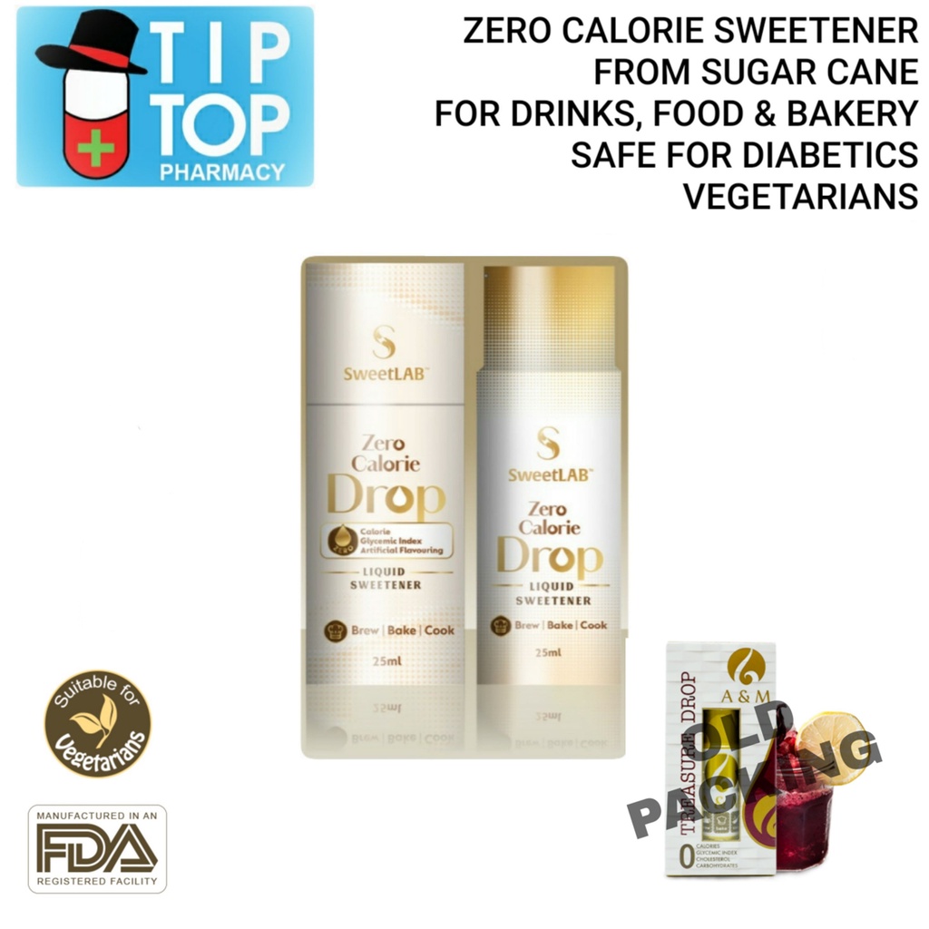 SweetLAB Zero Calorie Liquid Sweetener 25ml replaces Treasure Drop ...