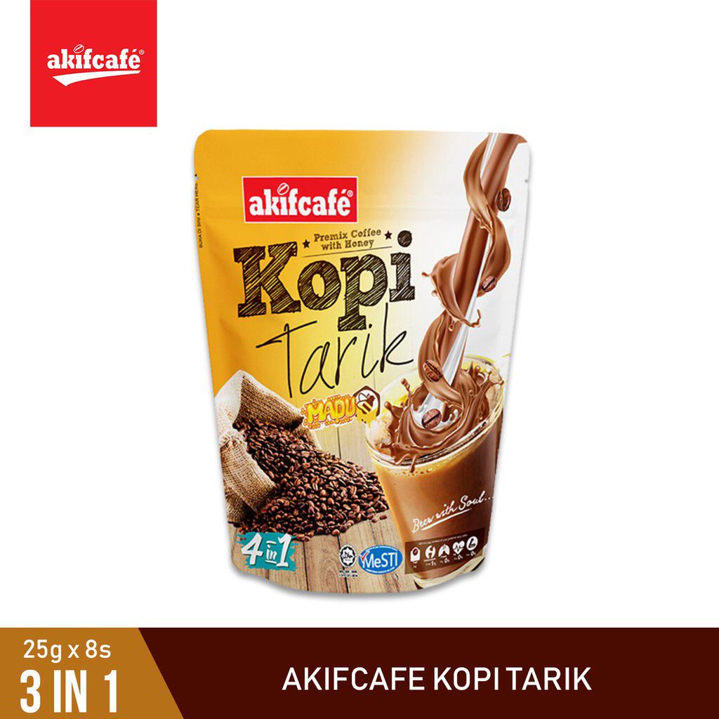 Akifcafe 3 in 1 Kopi Tarik Madu ( 25g x 8 sachet ) 200 gram | Shopee ...