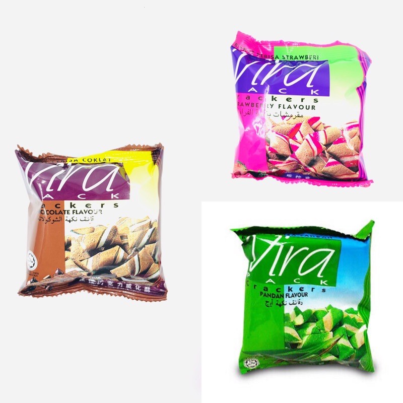 Vira Pack Crackers Chocolate Pandan Strawberry 10gm x 10pcs | Shopee ...