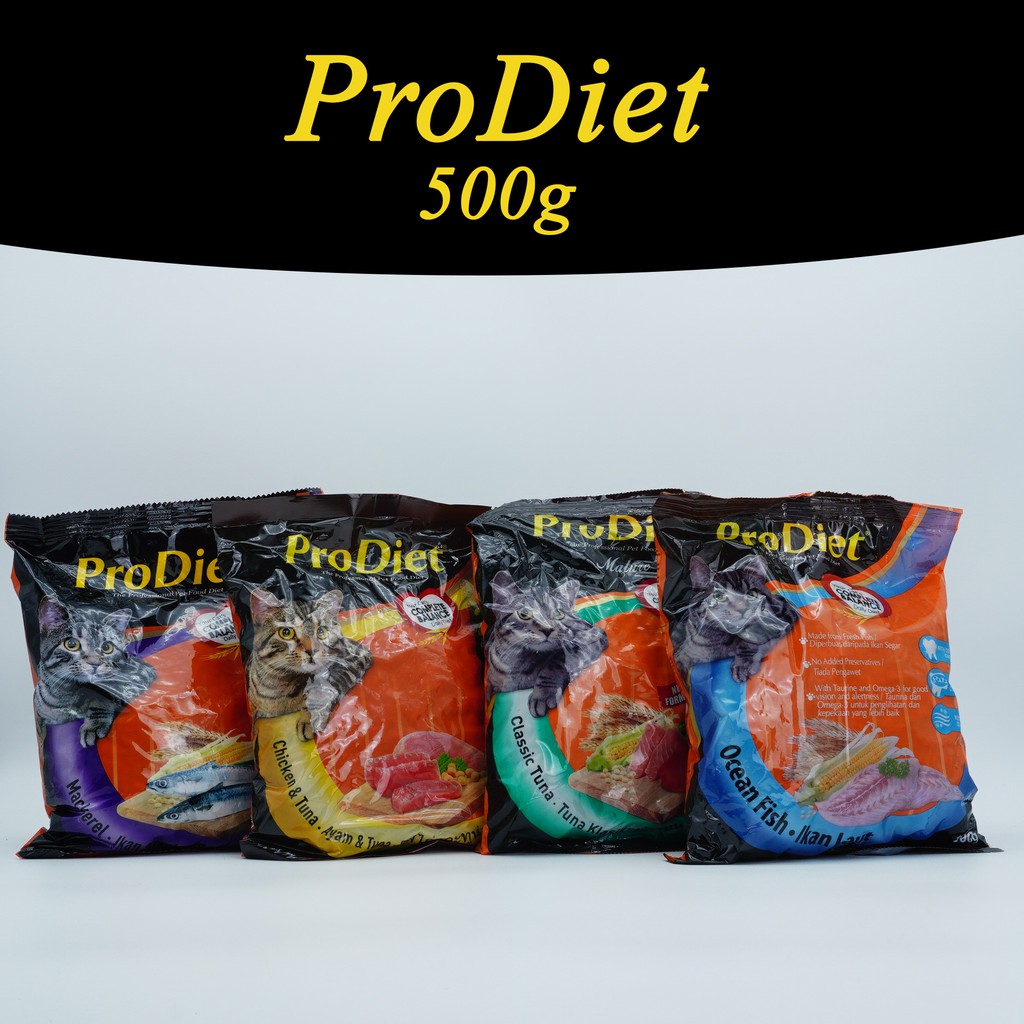 Prodiet Pet Food Diet Cat Kibbles 500g Makanan Kucing Prodiet 500g ...