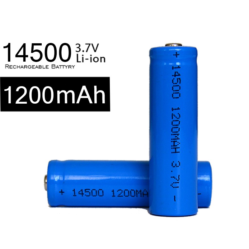 3.7V AA Rechargeable LI-ION Battery 14500 1200mAh LITHIUM Battery ...