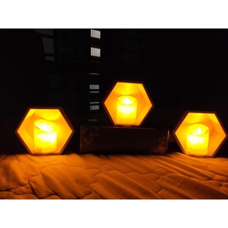 Wood Mini Hexagon Shape Wall Mounted Modern Home Decoration Bentuk ...