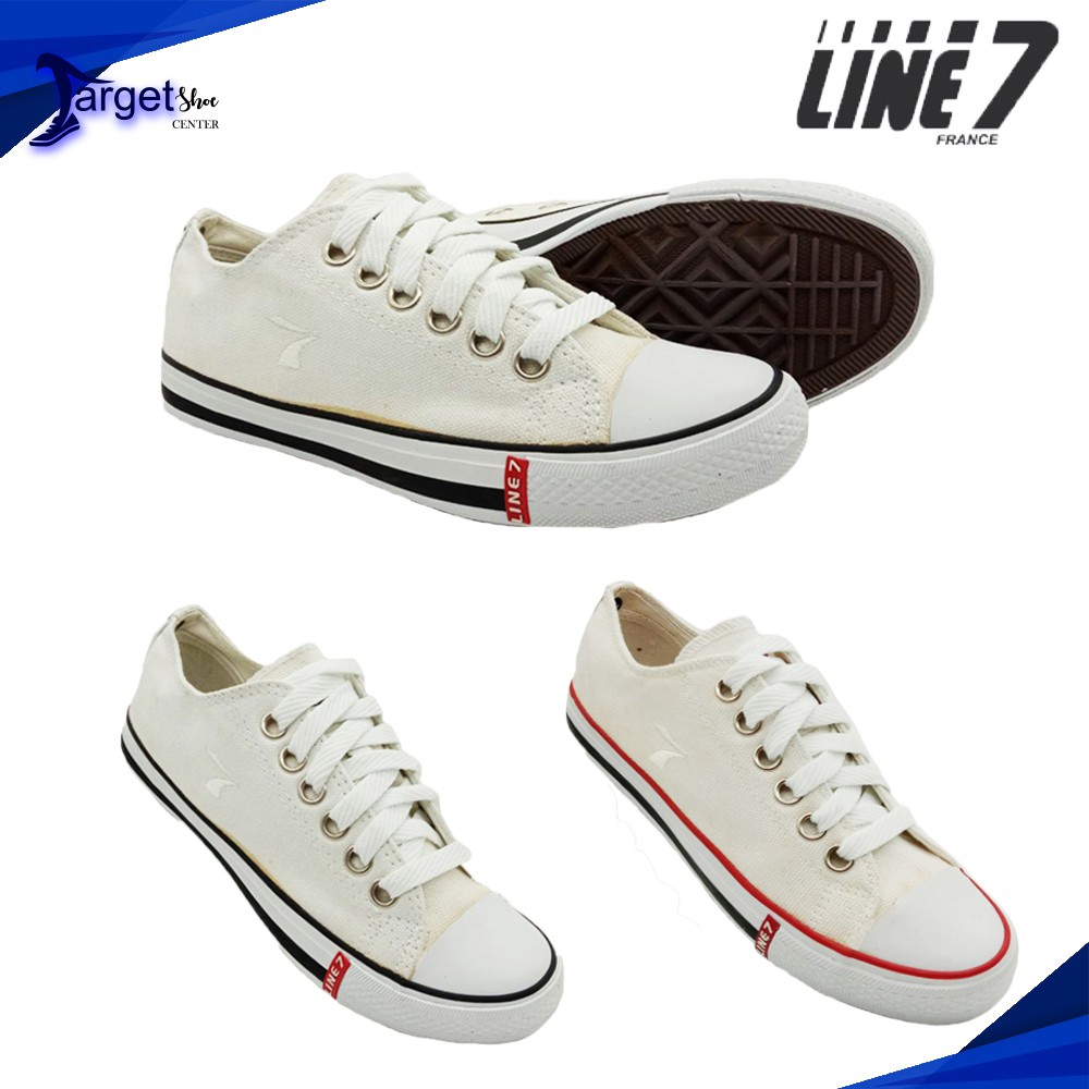 Original Line7 White School Shoes Laces Sneakers Canvas White Shoes ...