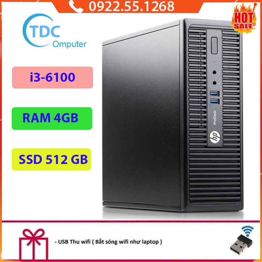 Hp prodesk 400g3 sff synchronous computer case, cpu core i3-6100, ram ...