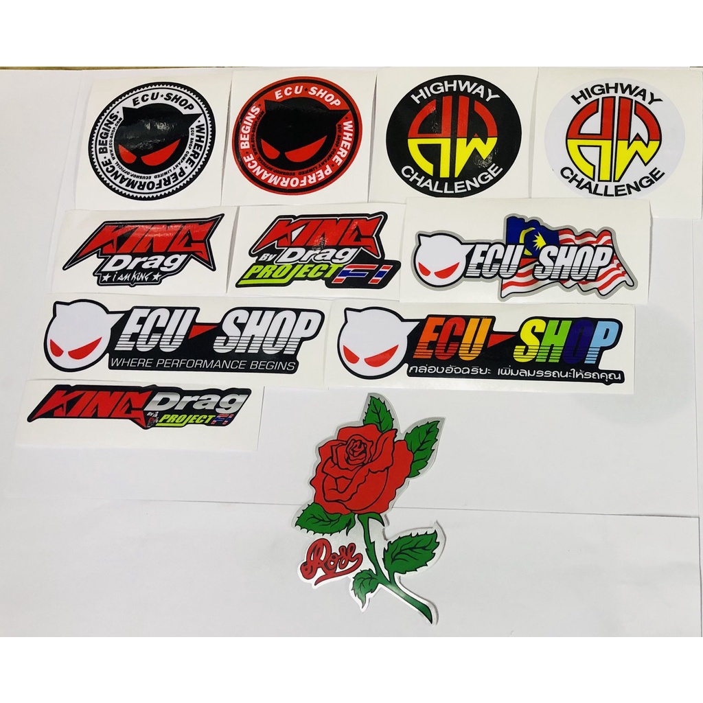 MOTOR STICKER DESIGN PRINTING UNIVESEAL STICKER KECIL KARTON , REKA ...