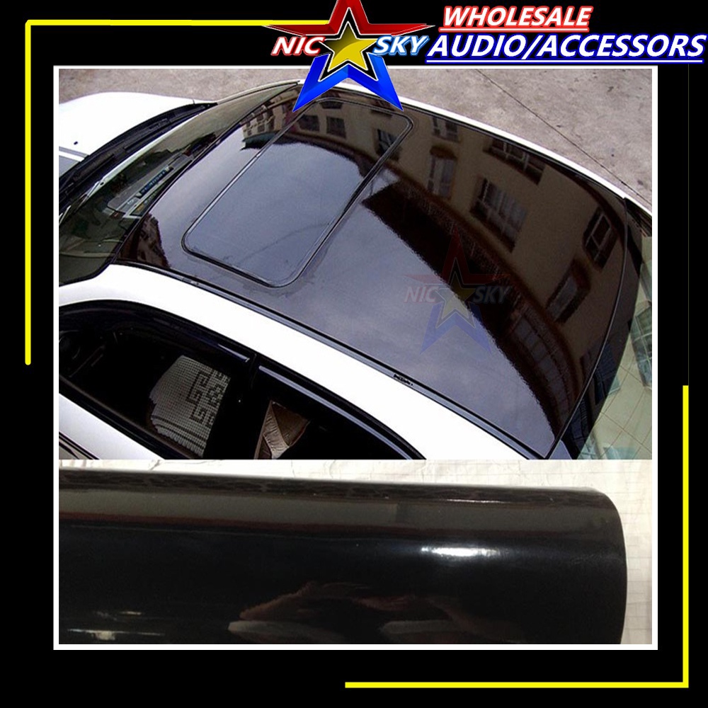 300cm x 50cm Glossy Vinyl Black Car Sticker | Shopee Malaysia