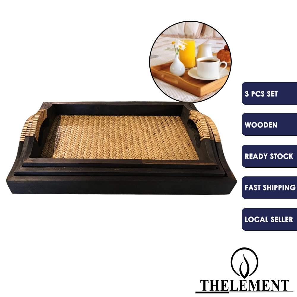 Dulang Hantaran Anyaman Mengkuang Dulang Raya Wooden Tray for Serving ...