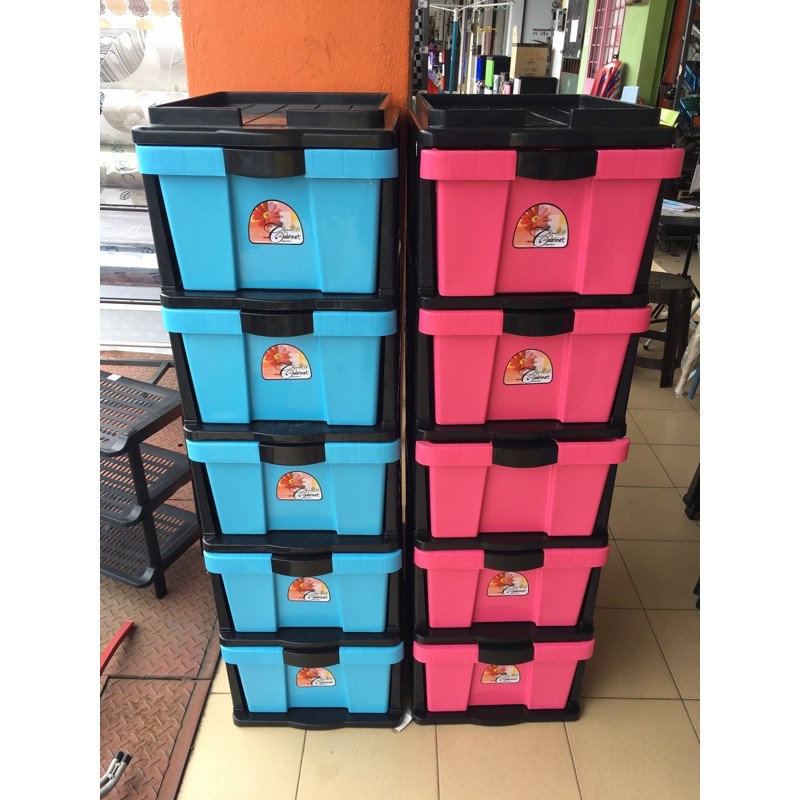 AppleLady 5 Tier Plastic Drawer / Plastic Cabinet / Storage Cabinet ...