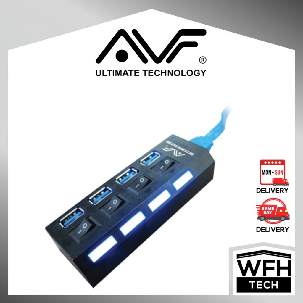 AVF USB 3.0 4-Port Hub - AUH304 | Shopee Malaysia
