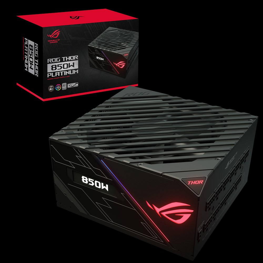 # ASUS ROG THOR 850W 80+ Platinum FULL Modular PSU # w/ Aura Sync OLED ...