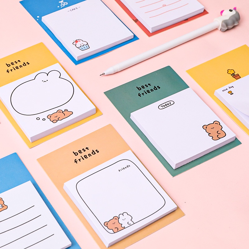 Korean Cartoon Sticky Notes Student Guestbook Memo Pad | Shopee Malaysia
