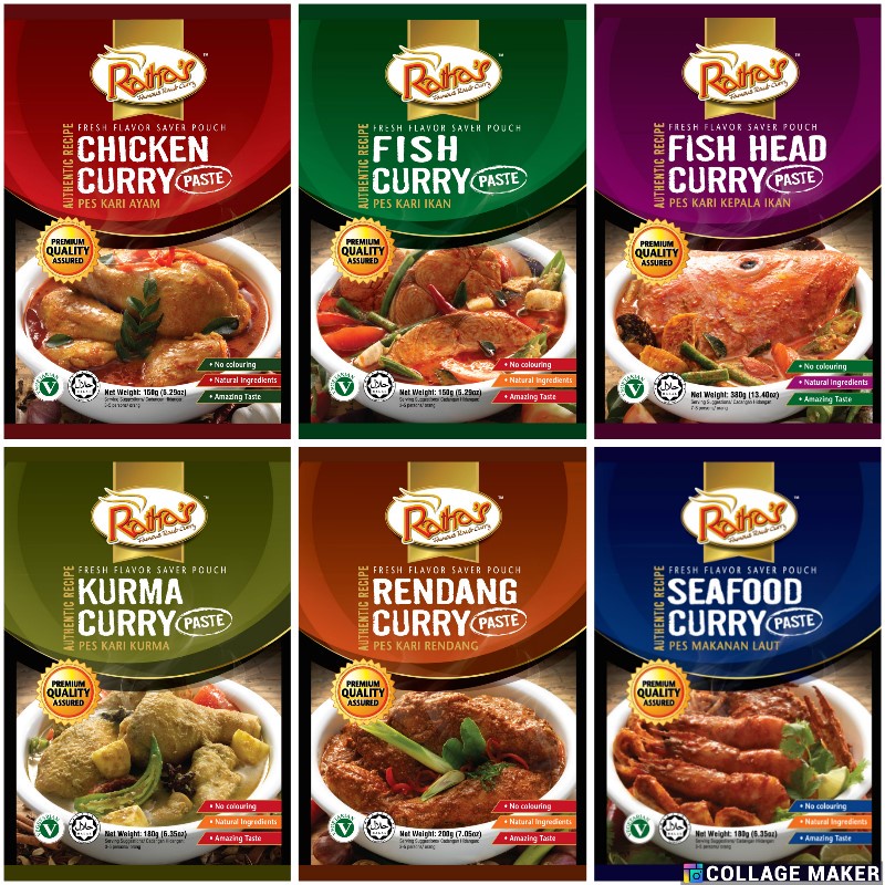 【HALAL/VEGETARIAN】Ratha's Famous Raub Curry Paste(Fish/Chicken/Rendang ...