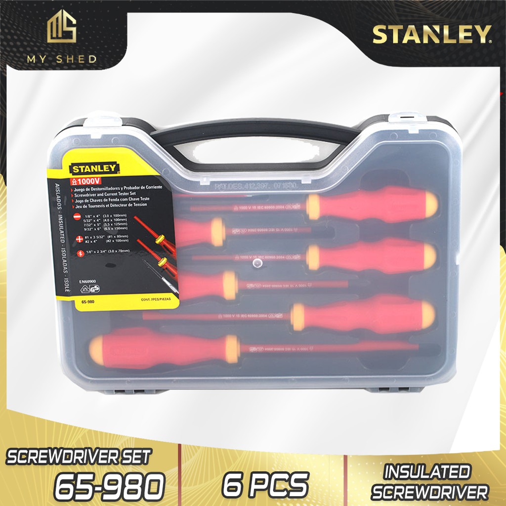 STANLEY STMT60175 6 Pcs Insulated VDE Screwdriver Set ( 65980 , 60175 , 65-980 ) | Shopee Malaysia