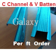 2" x 3" C Channel Blue 1" x 2" V Batten Blue Biru Besi Bumbung C Besi ...