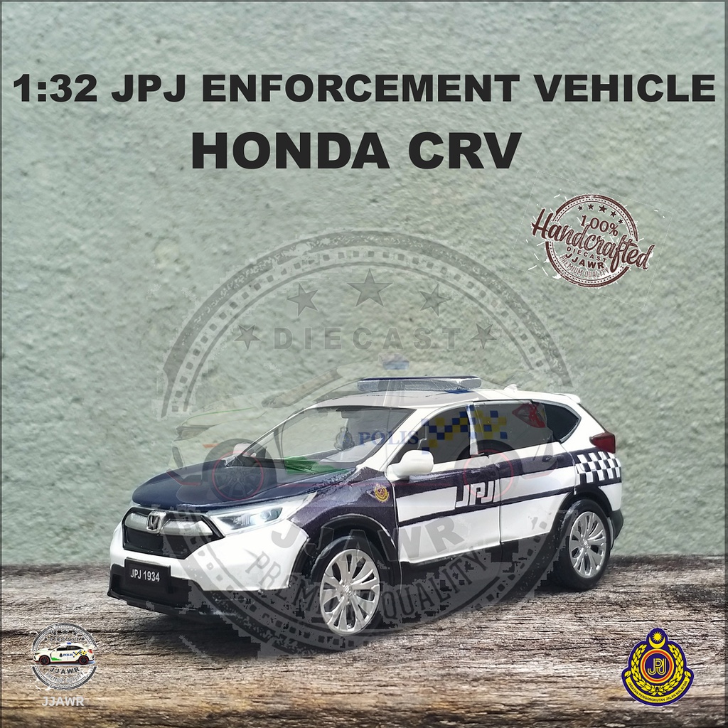 JPJ CRV: 1:32 JPJ Jabatan Pengangkutan Jalan Honda CRV Old Enforcement Vehicle Model Diecast Toy ...