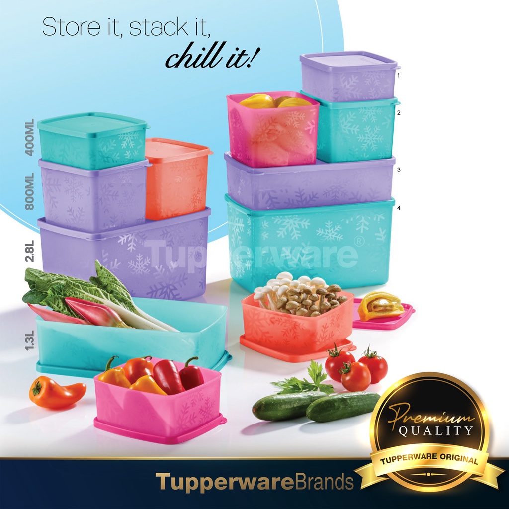 Tupperware Snowflake Square Round Set / Chill-Freez Set / Freezermate ...
