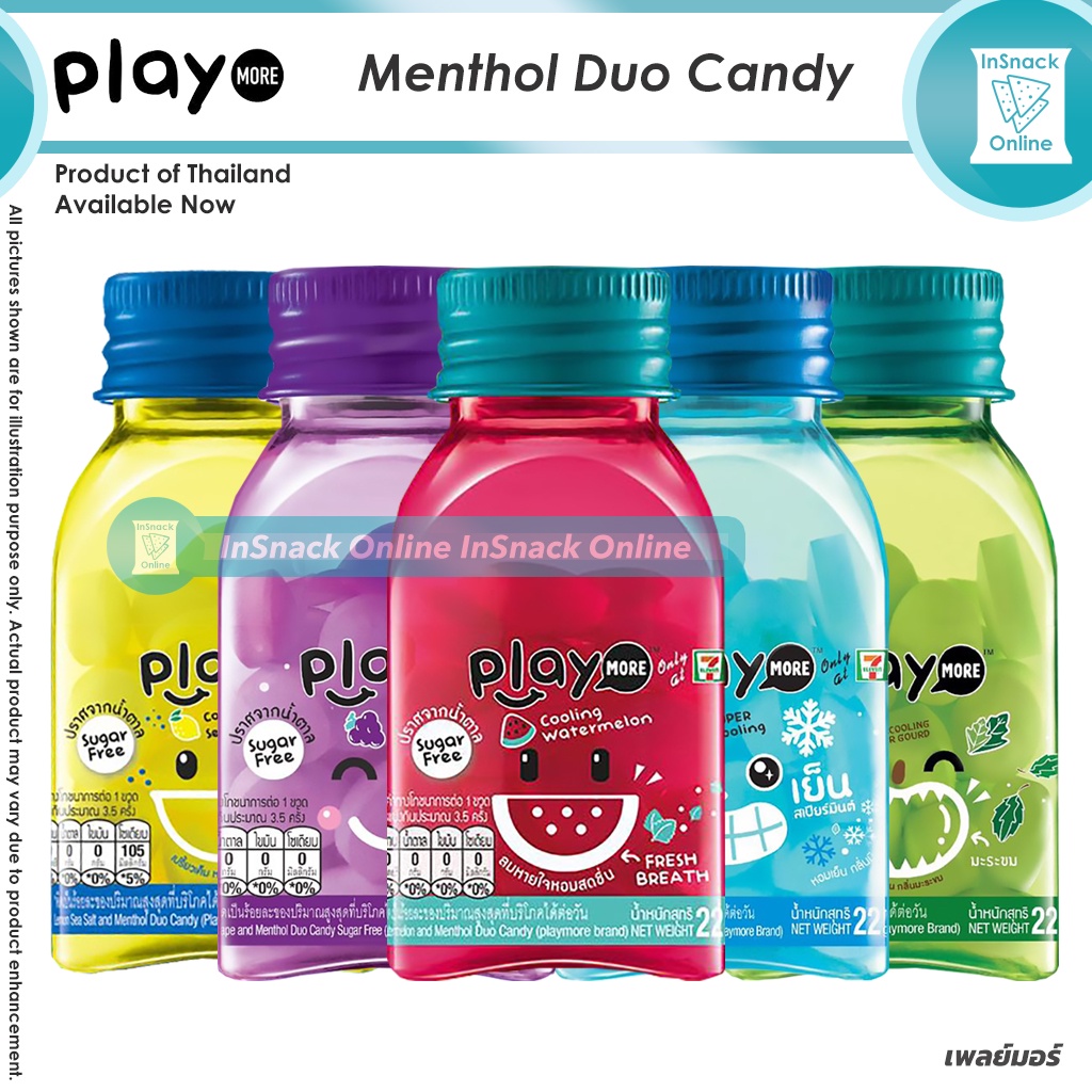 Playmore Menthol Duo Candy 22g Bottle Gula Thailand | Shopee Malaysia
