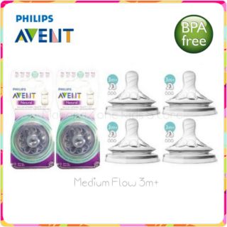 Philips AVENT Natural Teat/Nipple/Puting Botol - Thick Feed Flow 6m+ (Y ...