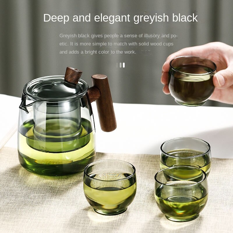 Teapot Household Heat-Resistant Glass Tea Set Chew Maker Water ...
