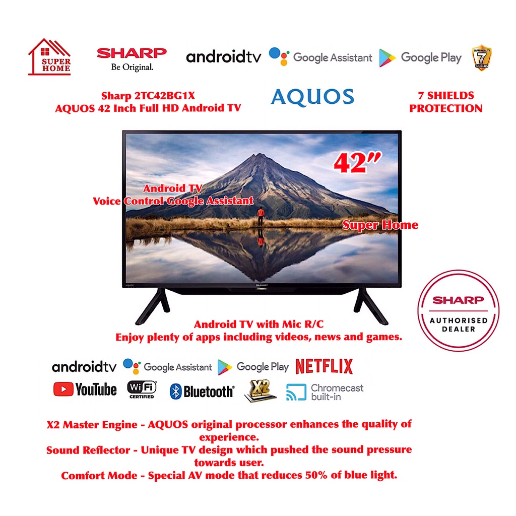 Sharp Android TV AQUOS 42 Inch Full HD Android TV Sharp 2TC42BG1X | Shopee Malaysia