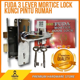 FUDA 3 Lever Mortice Lock Mortise Grill Door 3 Lever Handle Lock Kunci ...