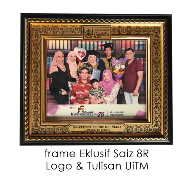 Frame gambar Eklusif Konvokesyen Logo & Ukiran Tulisan UiTM, Saiz 8R ...