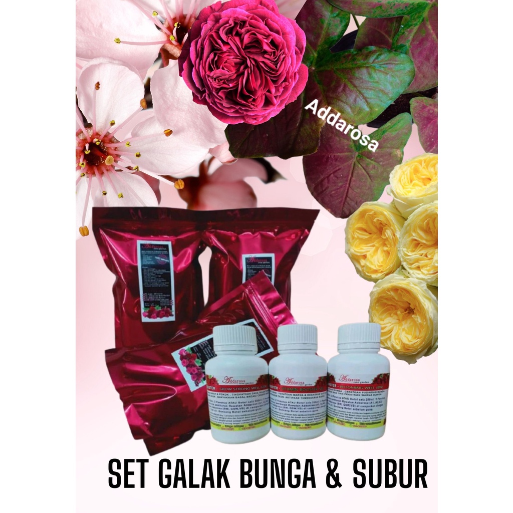 SET GALAK BUNGA DAN POKOK SUBUR (SET LENGKAP BERSAMA 3 KG BAJA DAN 3 ...