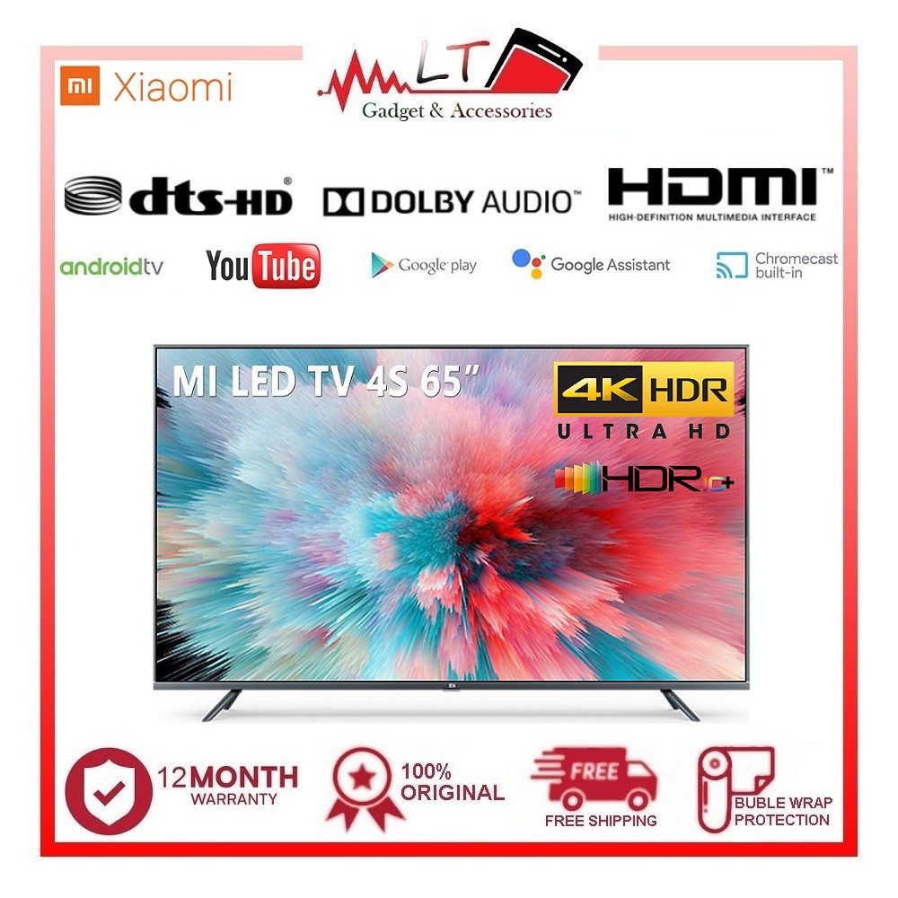 [Mi TV] Xiaomi Mi LED TV 4S 65-inch, Smart Android TV (4K, Built-in ...