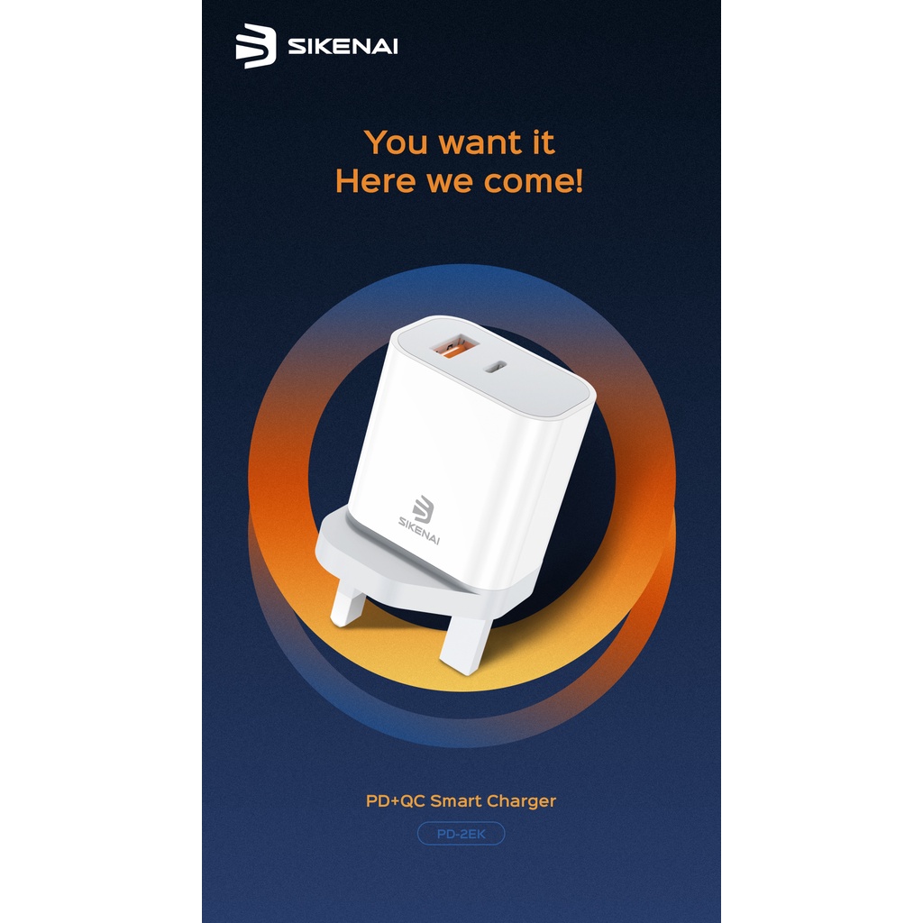 SIKENAI PD-2UK 18W PD+QC3.0 Smart Charger | Shopee Malaysia