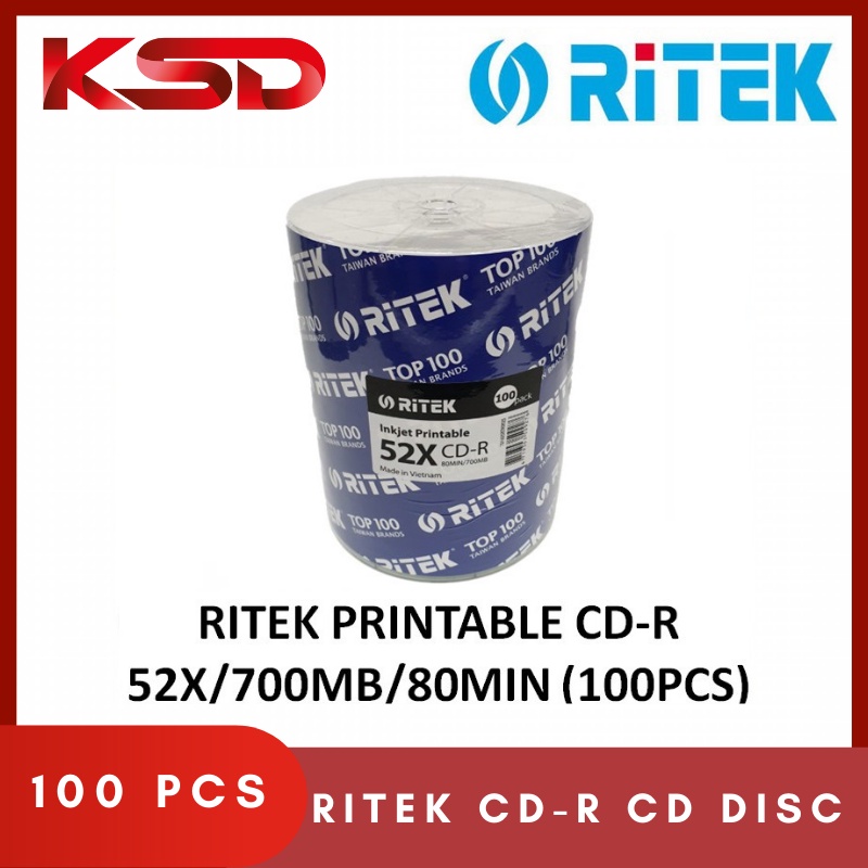 RITEK CD-R CD Disc (100 pcs) | Shopee Malaysia