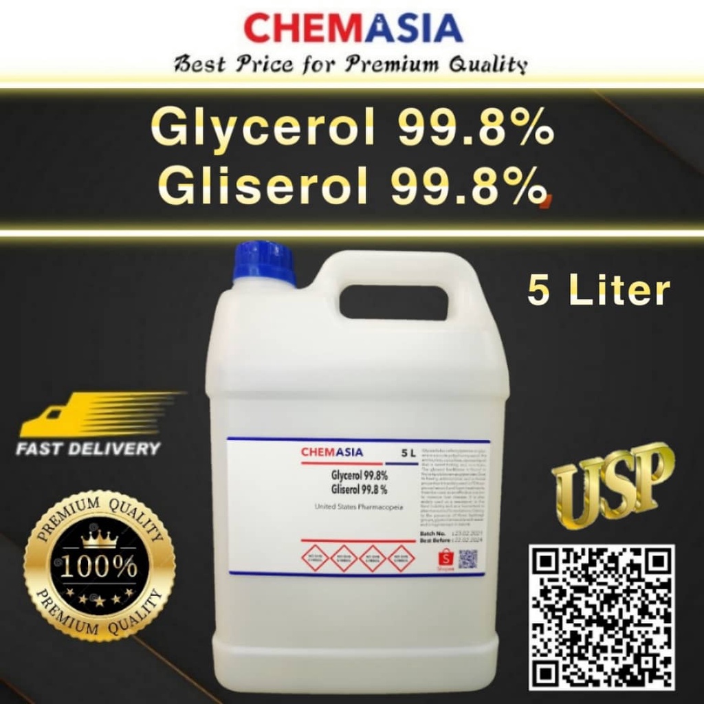 [READY STOCKS] (DITANGGUNG HALAL) 5 Liters / 6kg Glycerin / Glycerol ...
