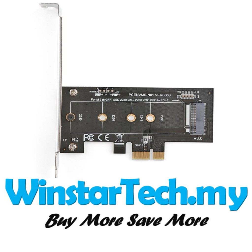 NVMe SSD NGFF to PCIE 3.0 X1 Adapter PCIE X1 M Key M.2 Interface Card ...