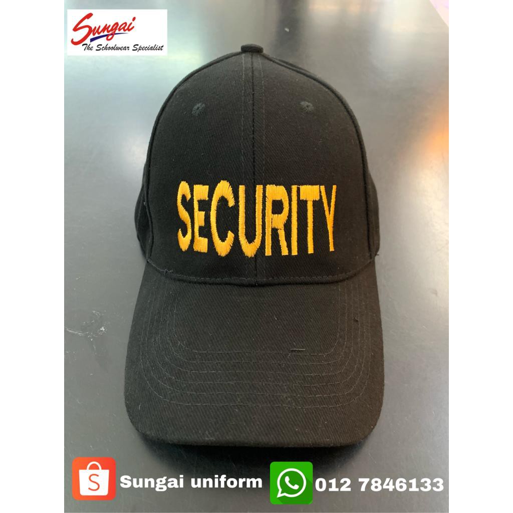 TOPI SECURITY CAP KESELAMATAN HITAM COTTON BRUSH BASEBALLCAP | Shopee ...