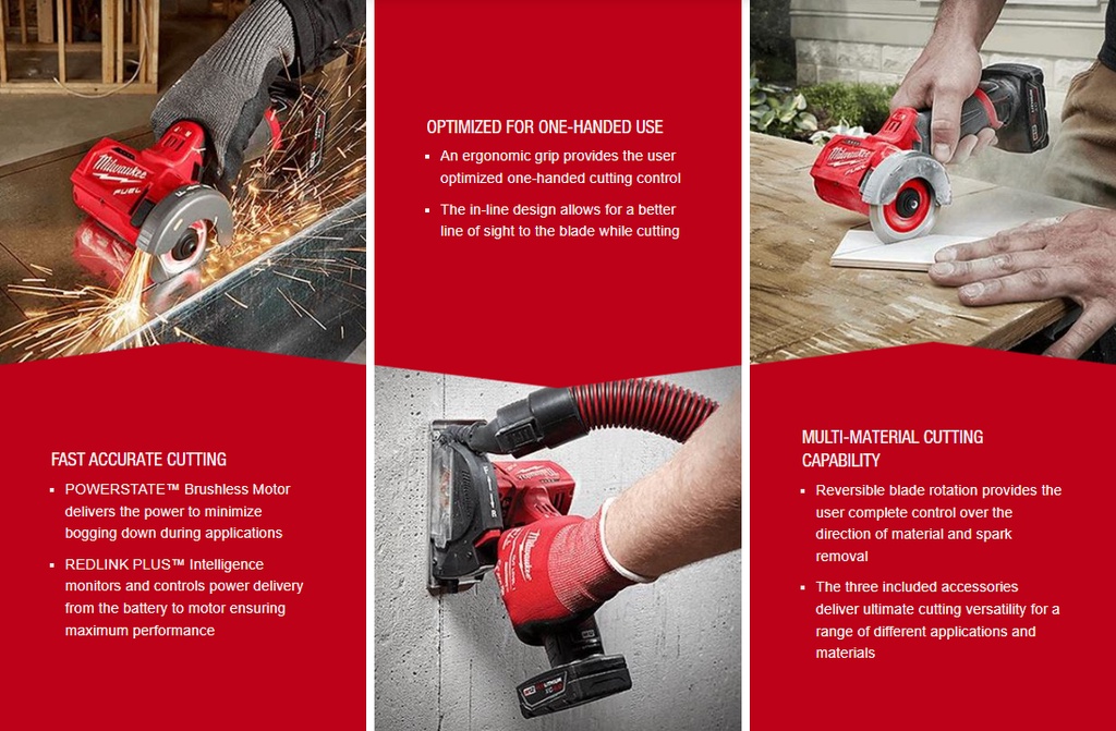 Milwaukee M12 FCOT Fuel Sub Compact 76MM Multi Material Cut Off Tools ...