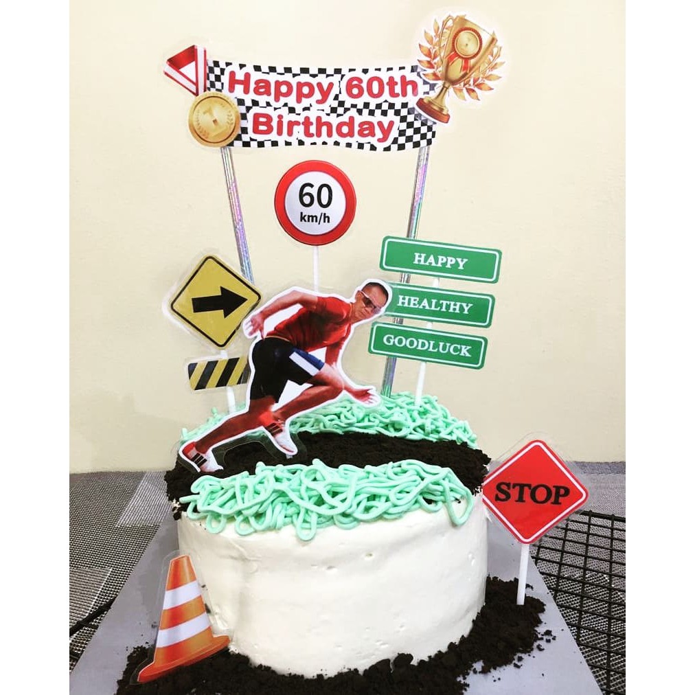 Custom Made Marathon Runner Athlete Theme Birthday Cake Topper | Shopee ...