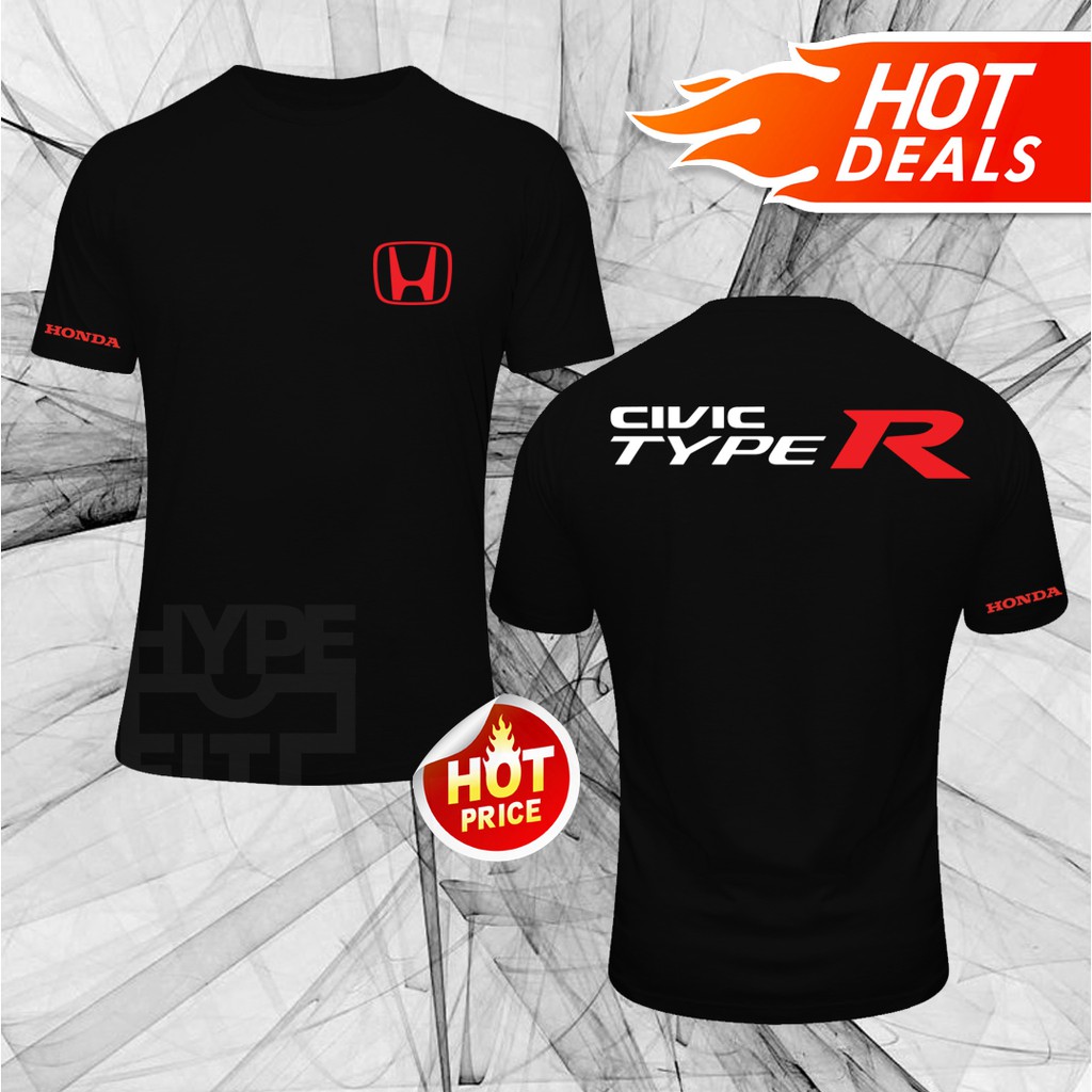 NEW Honda Civic Type R Racing HRC Logo Logo T-Shirt Ready Stock Black ...