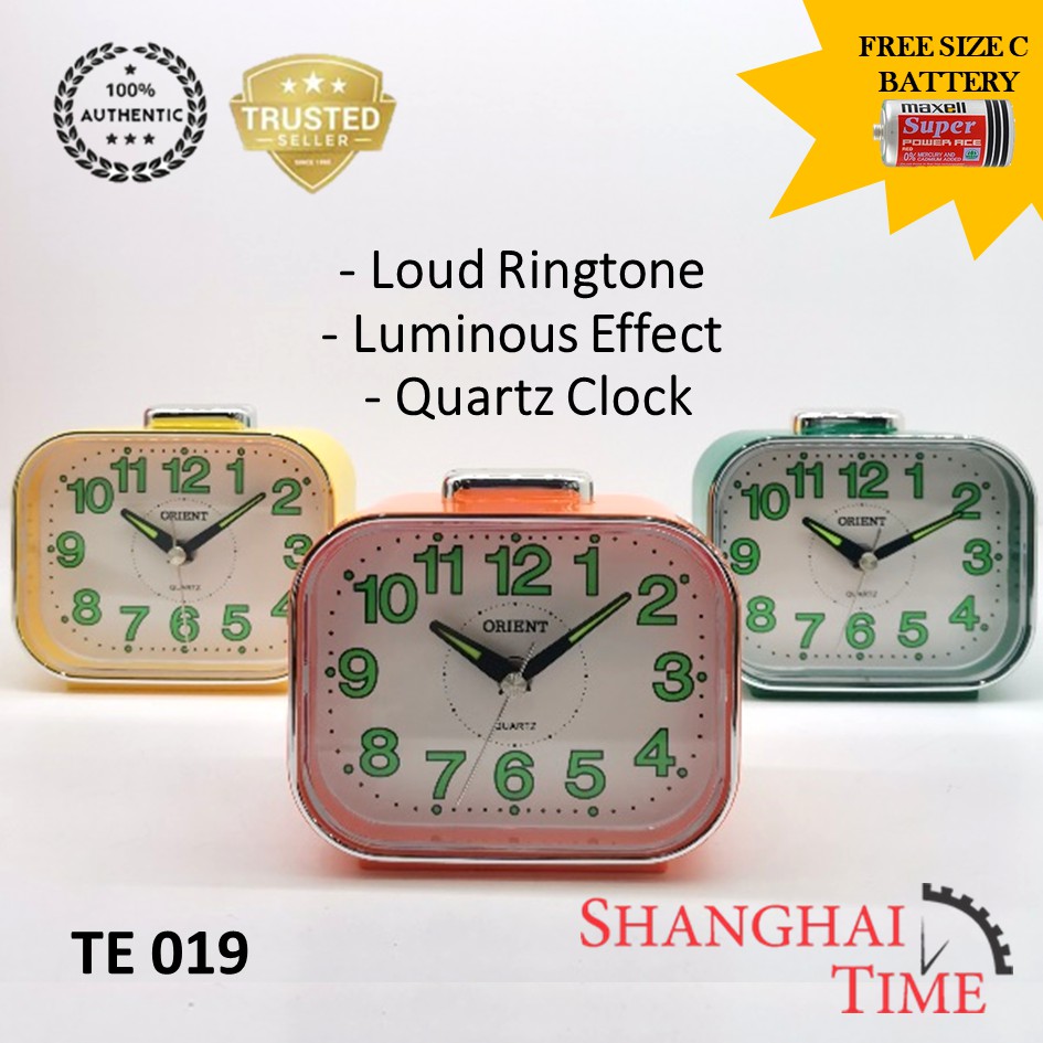 Orient Japan Quartz Alarm Clock Table Clock White Dial TE 019 | Shopee ...
