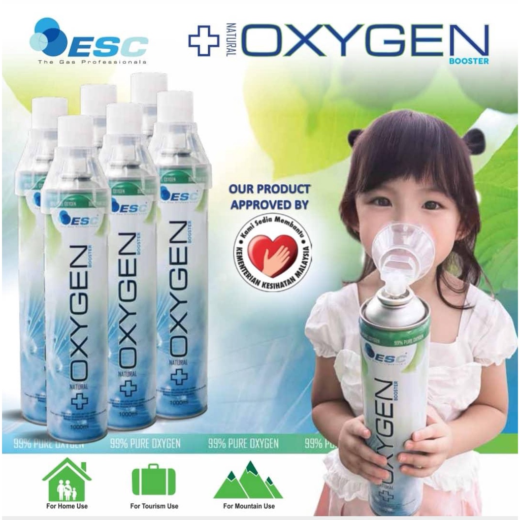 [ READY STOCK ] ESC Portable Oxygen Booster Inhaler - 1000ml (99% PURE ...