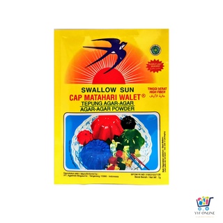 Tepung Agar-Agar Cap Matahari Walet Swallow Sun Agar-Agar Powder (7g ...