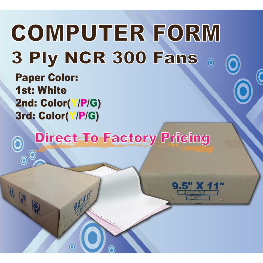 Computer Form 3PLY NCR 300 Fans With Color Paper | Shopee Malaysia
