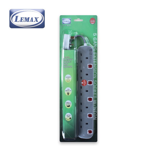 Plugs 💥from malaysia💥 ☝lemax 3 pin extension socket sirim approved with ...