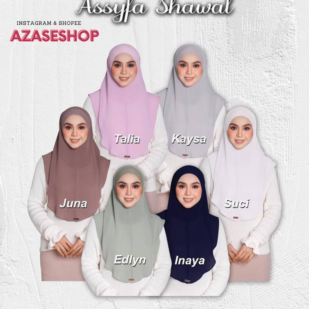 NEW!! BAWAL INSTANT ASSYFA/ARAFAH/AWLIYA SHAWL FREE INNER NECK Loveta ...