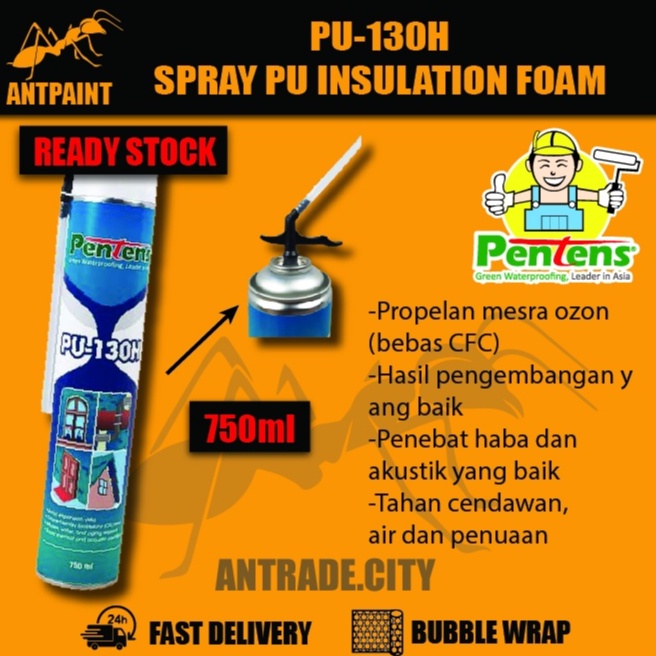 Pentens PU-130H 750 ml Spray PU Insulation Foam PU Foam Waterproof ...