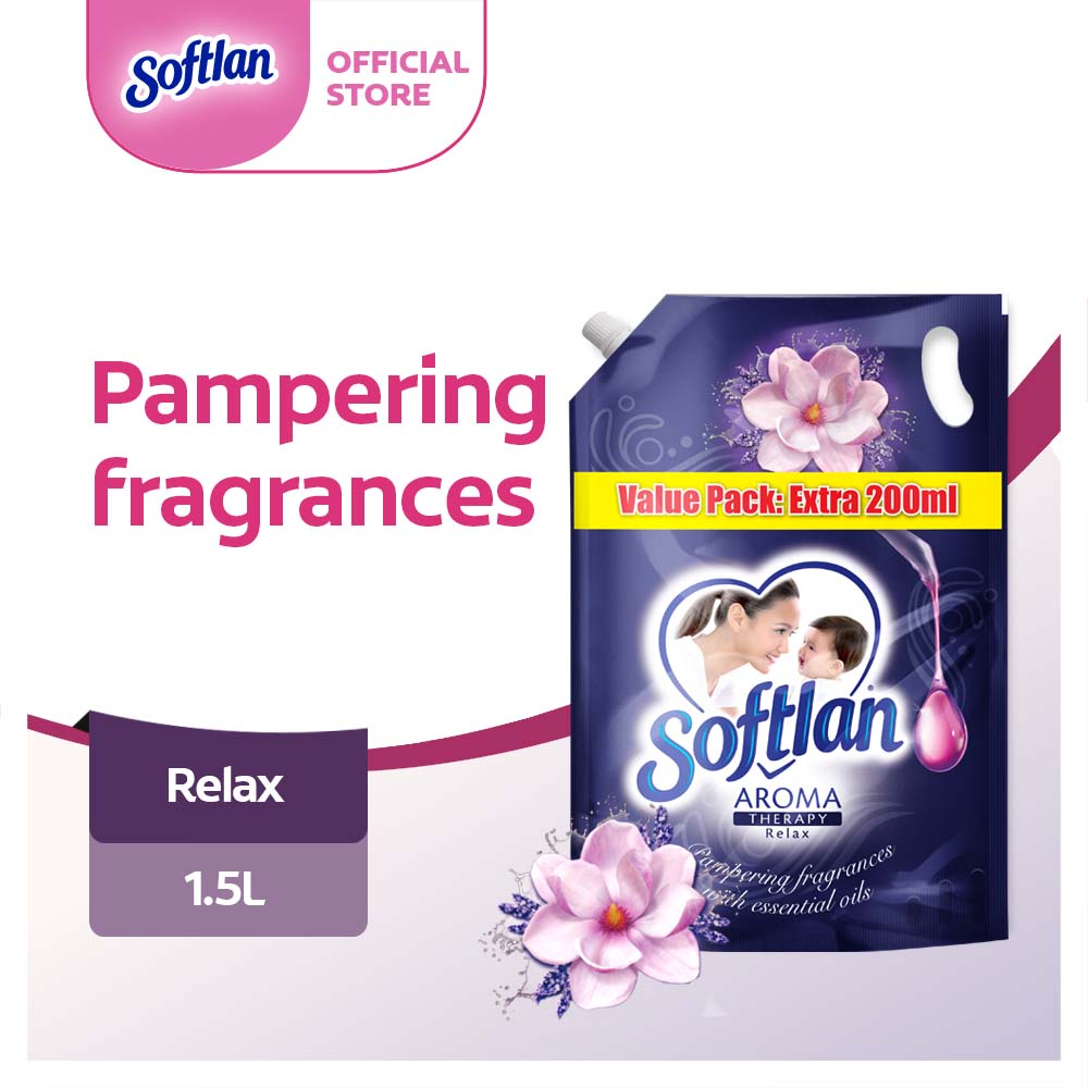 Softlan Aroma Therapy Relax (Purple) Fabric Softener 1.5L Refill ...