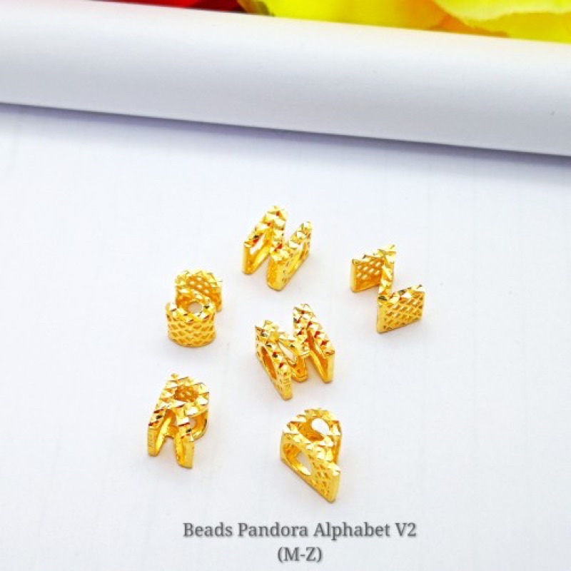 Bead Pandora Huruf Alphabet Emas Tulen 916 | 22K Pure Gold Charm ...
