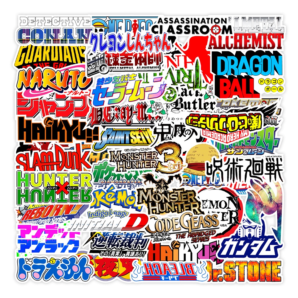 50PCS Anime Marks Titles Logos Graffiti Stickers For Scrapbook ...